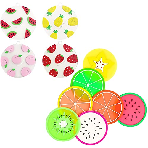 ELANE 11 Pcs Silicone Drink Coasters for Tabletop Protection Silicone Coasters for Drinks Cute Coasters for Desk,Funny Drink Coasters (Clear)