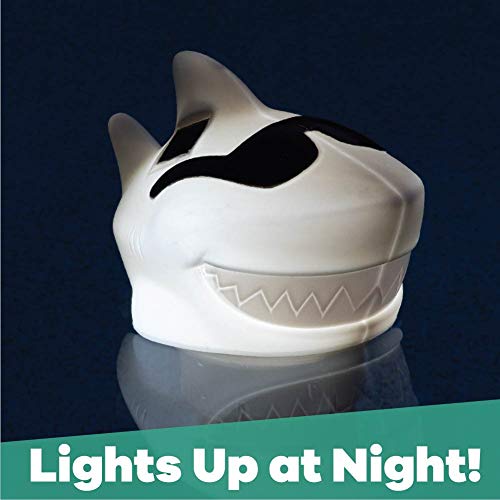 GAME 12902-BB Solar Light-Up Shark Pool 3-inch Tablet Chlorine Dispenser LED Light Sensor, Grey, 6.54β x 9.25β x 12.48