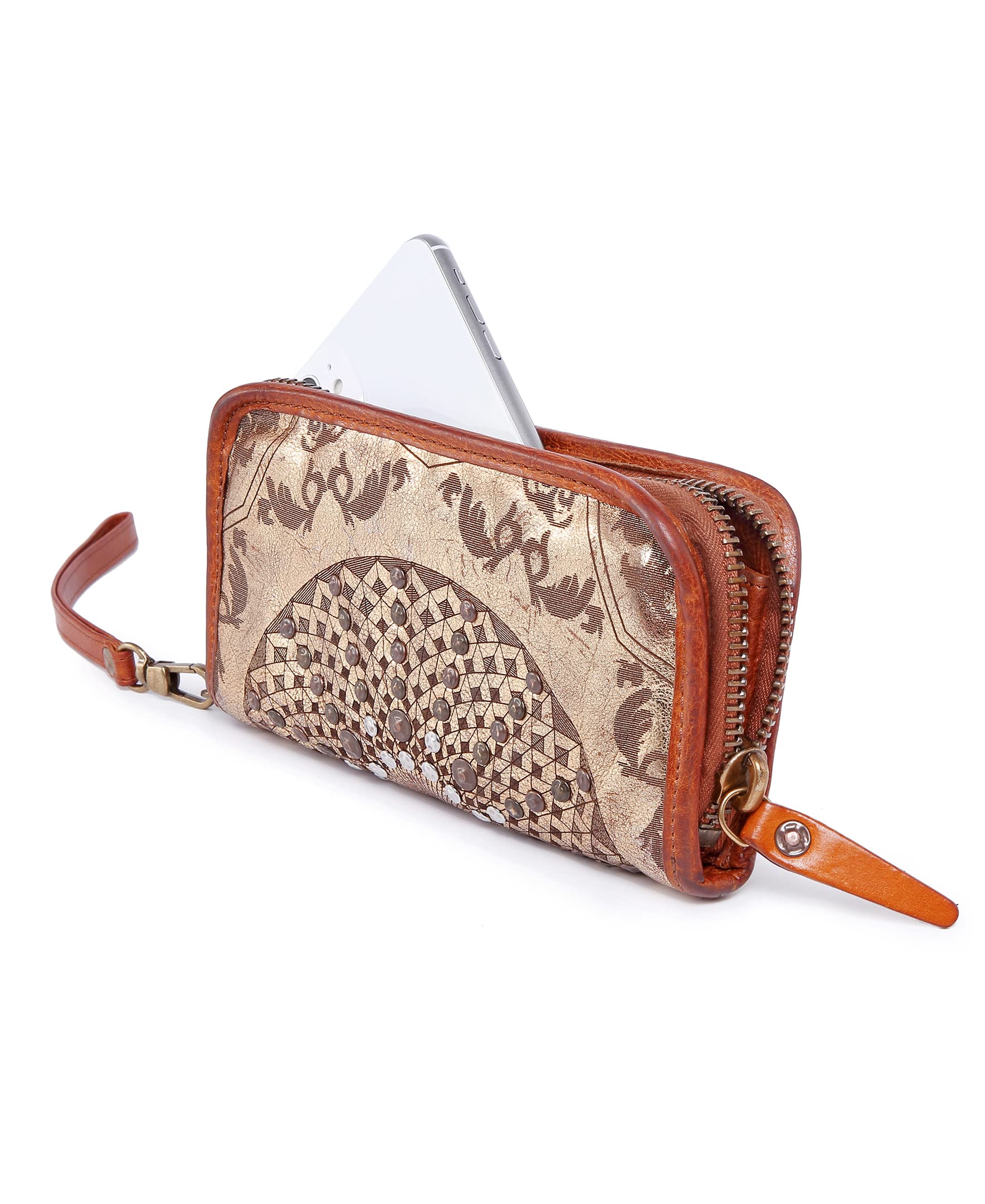 OLD TREND Genuine Leather Golden Mola Clutch