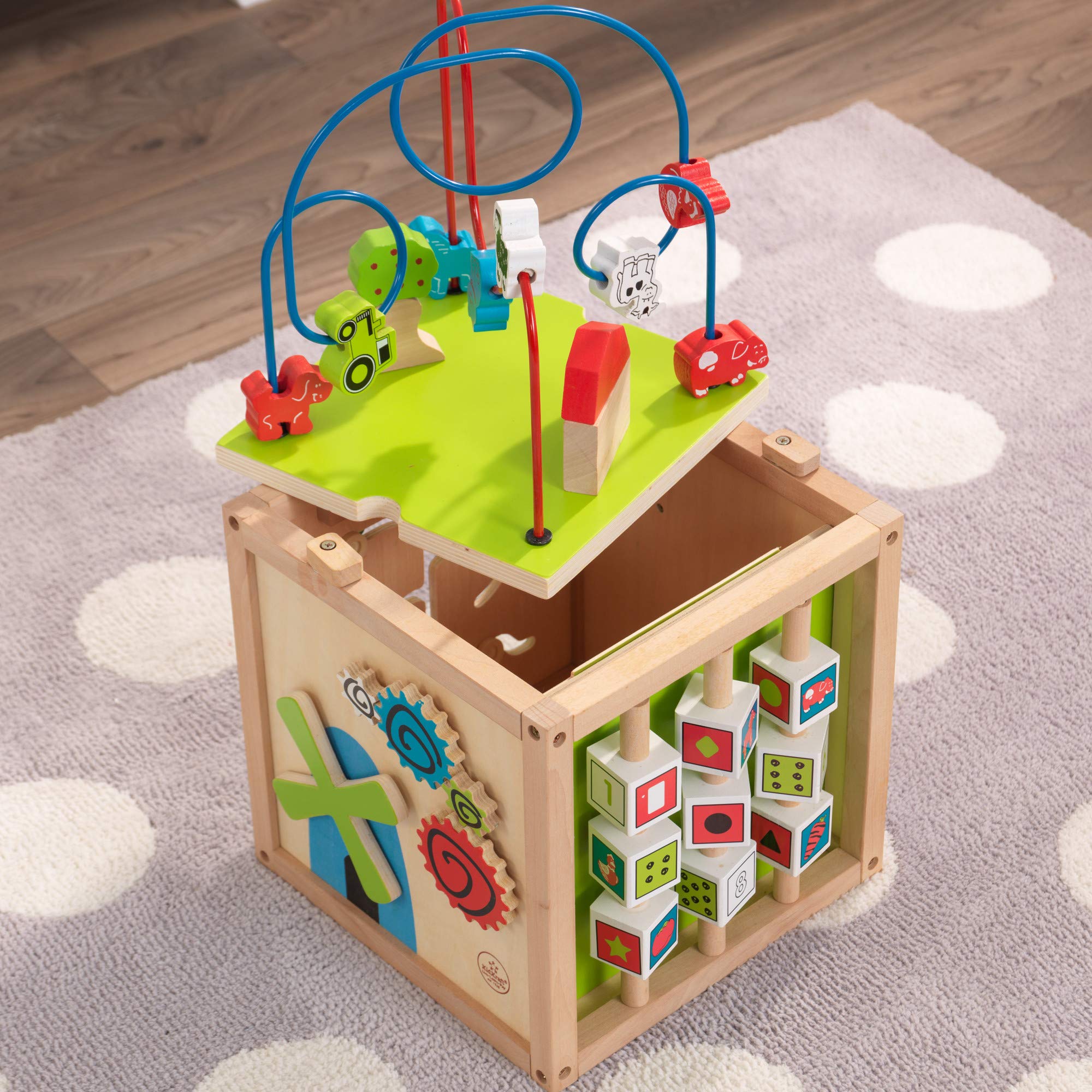 KidKraft Wooden 5-Sided Bead Maze Cube for Toddlers, Gift for Ages 12-24 mo