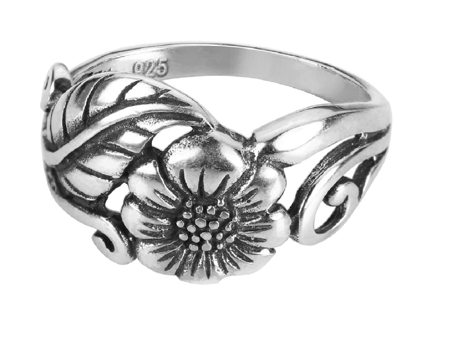 CloseoutWarehouse 925 Sterling Silver Karen's Flower Ring Size 5
