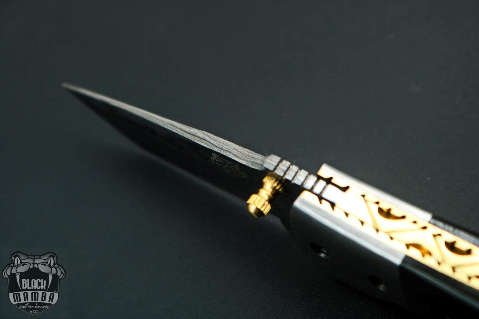 BLACK MAMBA KNIVES Damascus Pocket Knife with Clip, Folding Knife, Damascus Steel Folding Pocket Knife Folding Hunting Knife