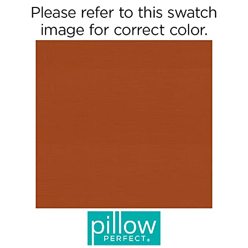 Pillow Perfect Monti Chino Solid Indoor/Outdoor Throw Pillow Plush Fill, Weather and Fade Resistant, Throw - 18.5" x 18.5", Orange, 2 Count