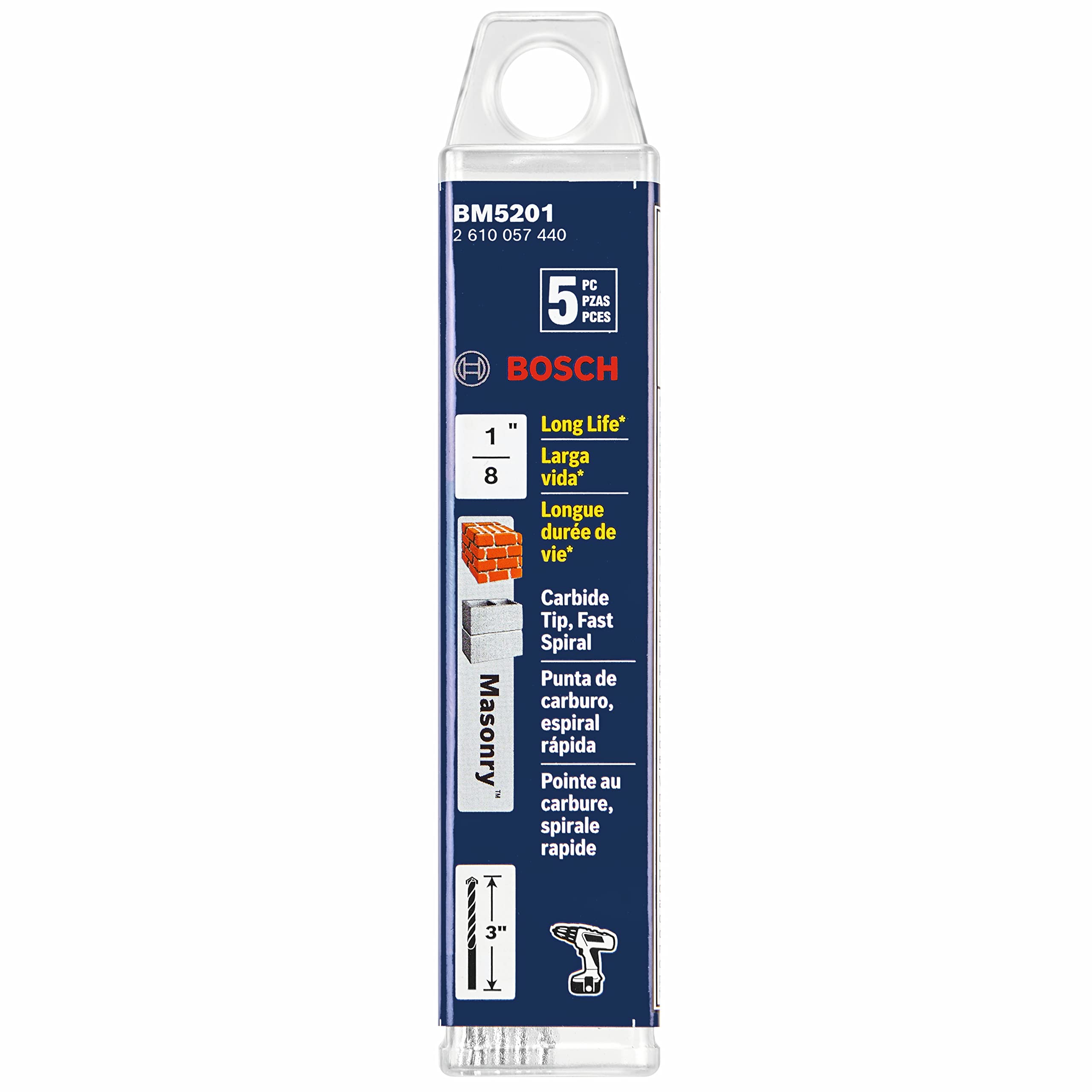 BOSCH BM5201 BOSCH FAST SPIRAL 1/8" X 3" (5 PK)