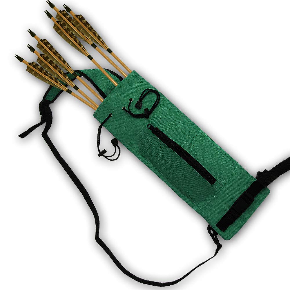 Carol Archery Back Bow Arrow Quiver with Zipper Pocket 151118GREEN