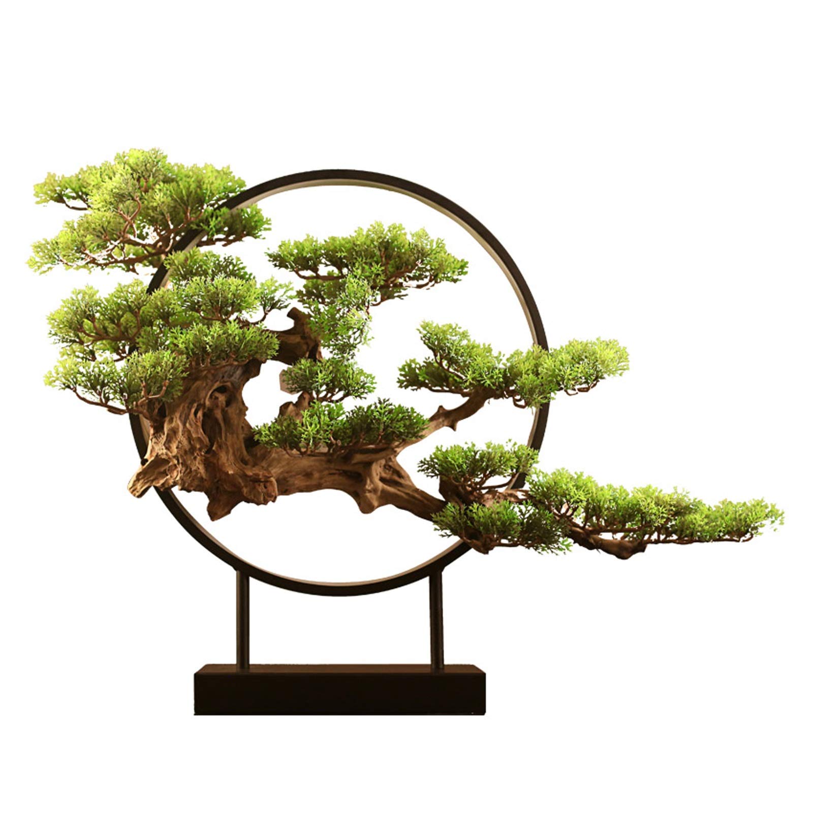 FEIYIYANG Artificial Bonsai Tree Home Decoration Gifts Realistic Faux Bonsai Tree with LED Light Chinese Zen Artificial Indoor Plants for Home Living Room Entrance Office Decoration Artificial Bonsai