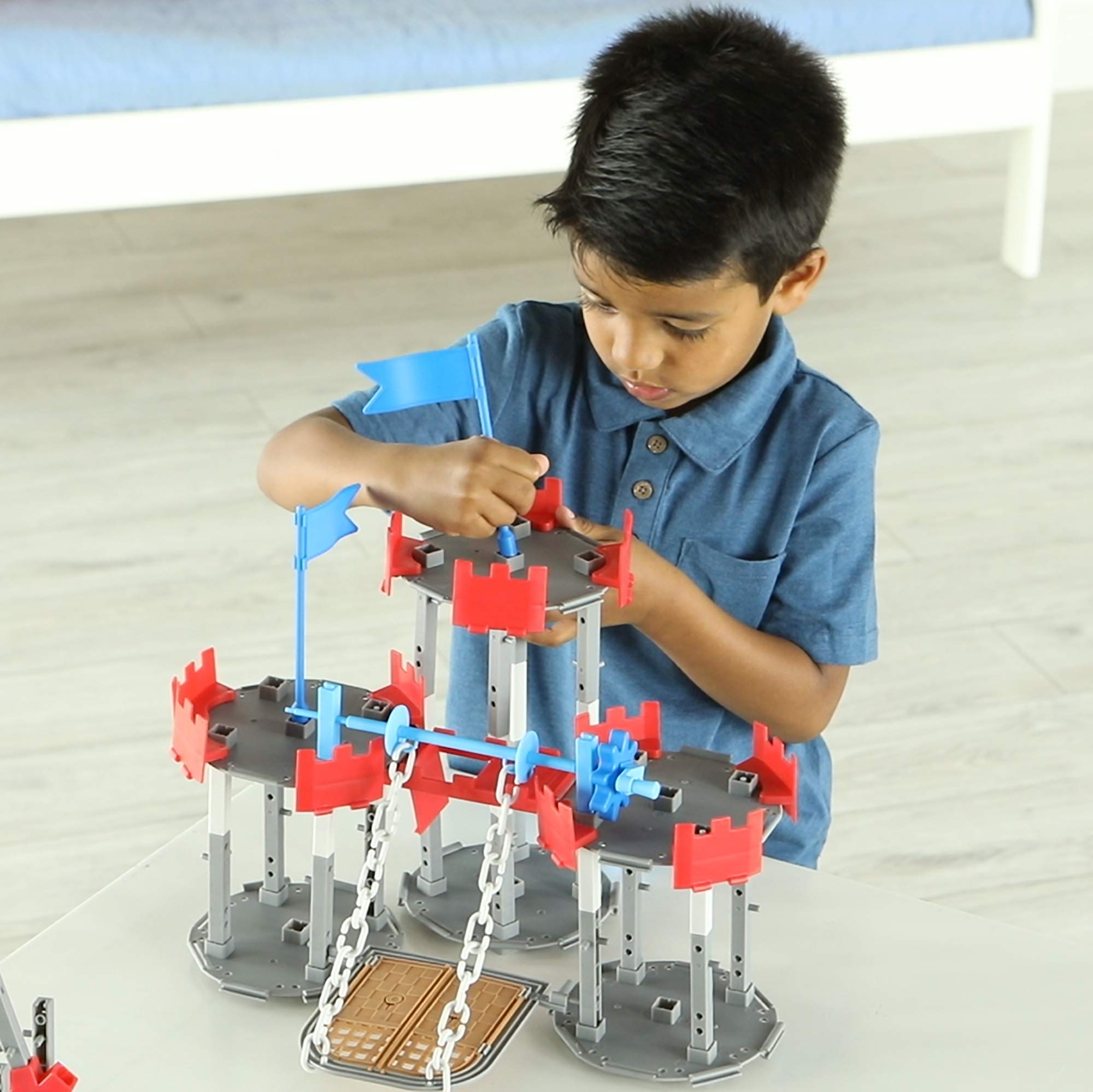 Learning Resources Engineering & Design Castle Set, STEM, Critical Thinking, Problem Solving, and Early Engineering Skills Toy, 123 Pieces, Ages 5+