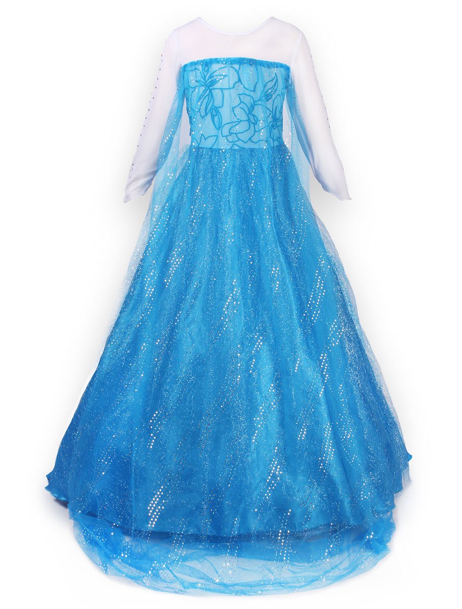 JerrisApparel Princess Dress Queen Costume Cosplay Dress Up with Accessories (4-5, Blue with Accessories)