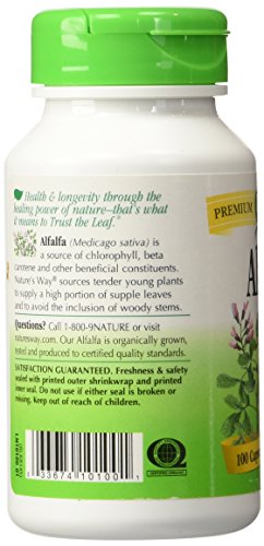 Nature's Way Alfalfa Leaves, 1,215 mg, 100 Vegetarian Capsules, Pack of 2