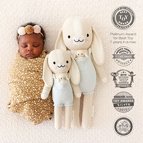 cuddle + kind Briar The Bunny Little 13" Hand-Knit Doll β 1 Doll = 10 Meals, Fair Trade, Heirloom Quality, Handcrafted in Peru, 100% Cotton Yarn