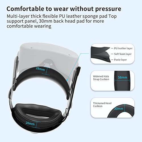Head Strap for Oculus Quest 2, Meta Quest 2 Accessories Compatible with Quest 2, Replacement for Oculus Quest 2 Elite Strap,Adjustable Oculus Quest 2 Head Strap with Enhanced Support