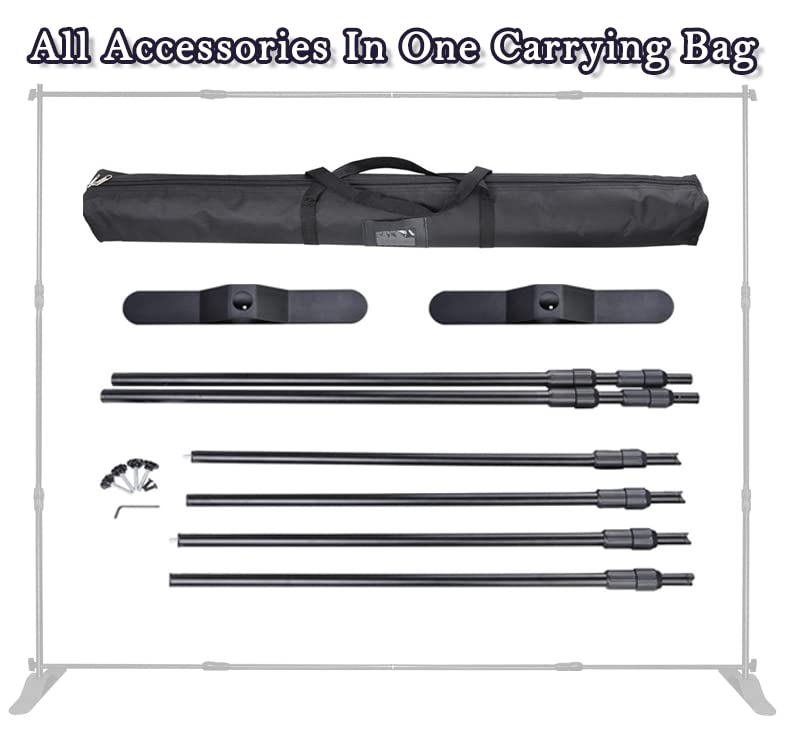iElyiEsy Backdrop Stand Kit 10x8FT Adjustable Telescopic Display Step and Repeat Banner Stand for Party Decoration, Photoshoot, Photography, Trade Show with Carrying Bag