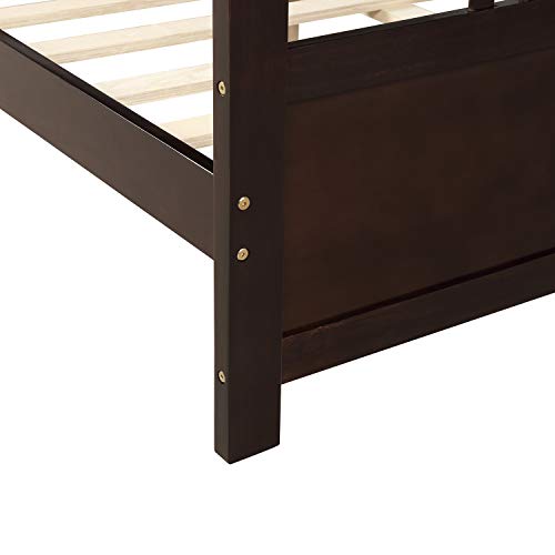 Harper & Bright Designs Full Daybed,Wood Full Size Daybed with Wooden Slats Support, Daybed Sofa Bed Frame for Living Room,Guest Room,Children Room, Espresso