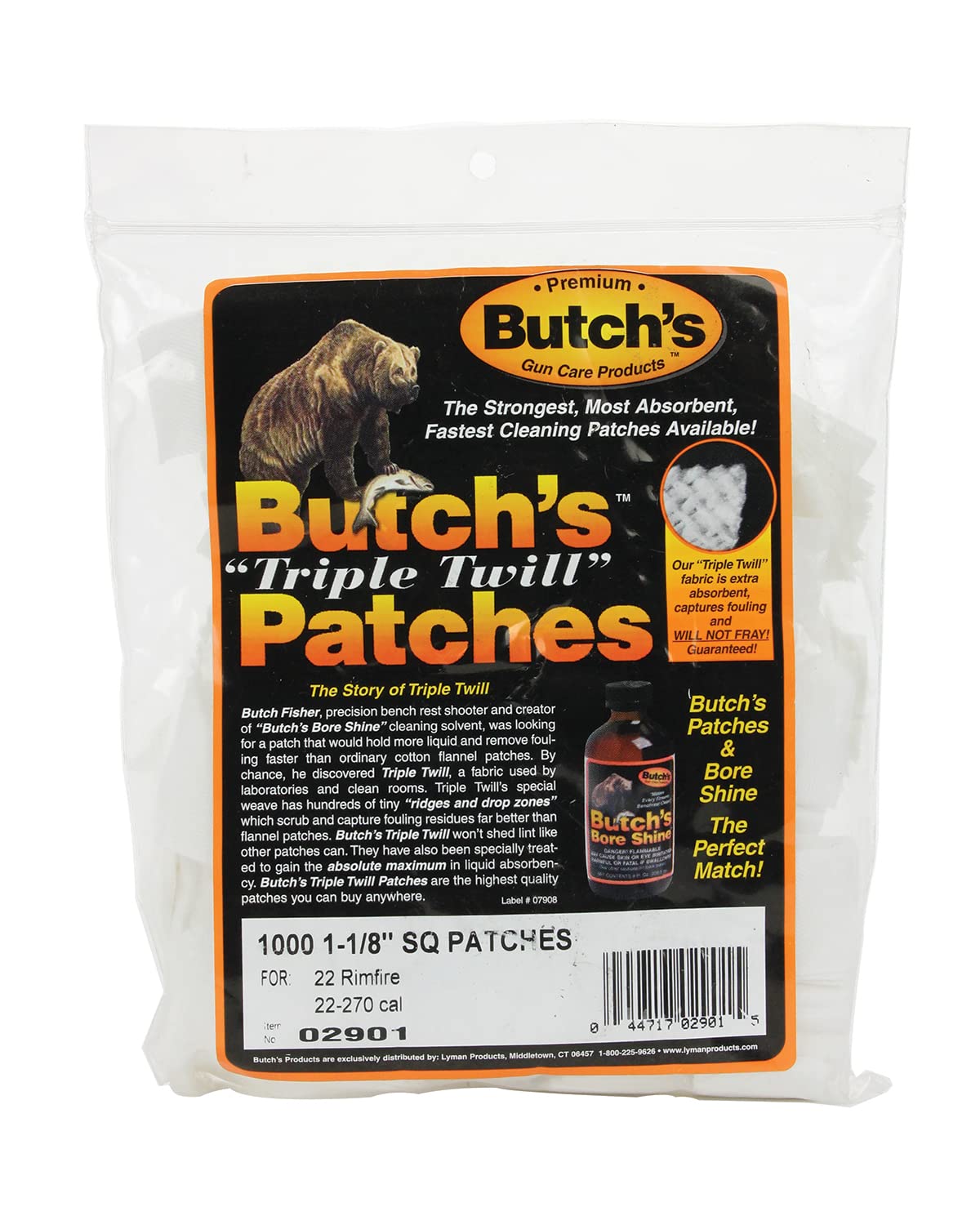 Butch's Twill Cleaning Patches Bag of 1000 (1-1/8-Inch)
