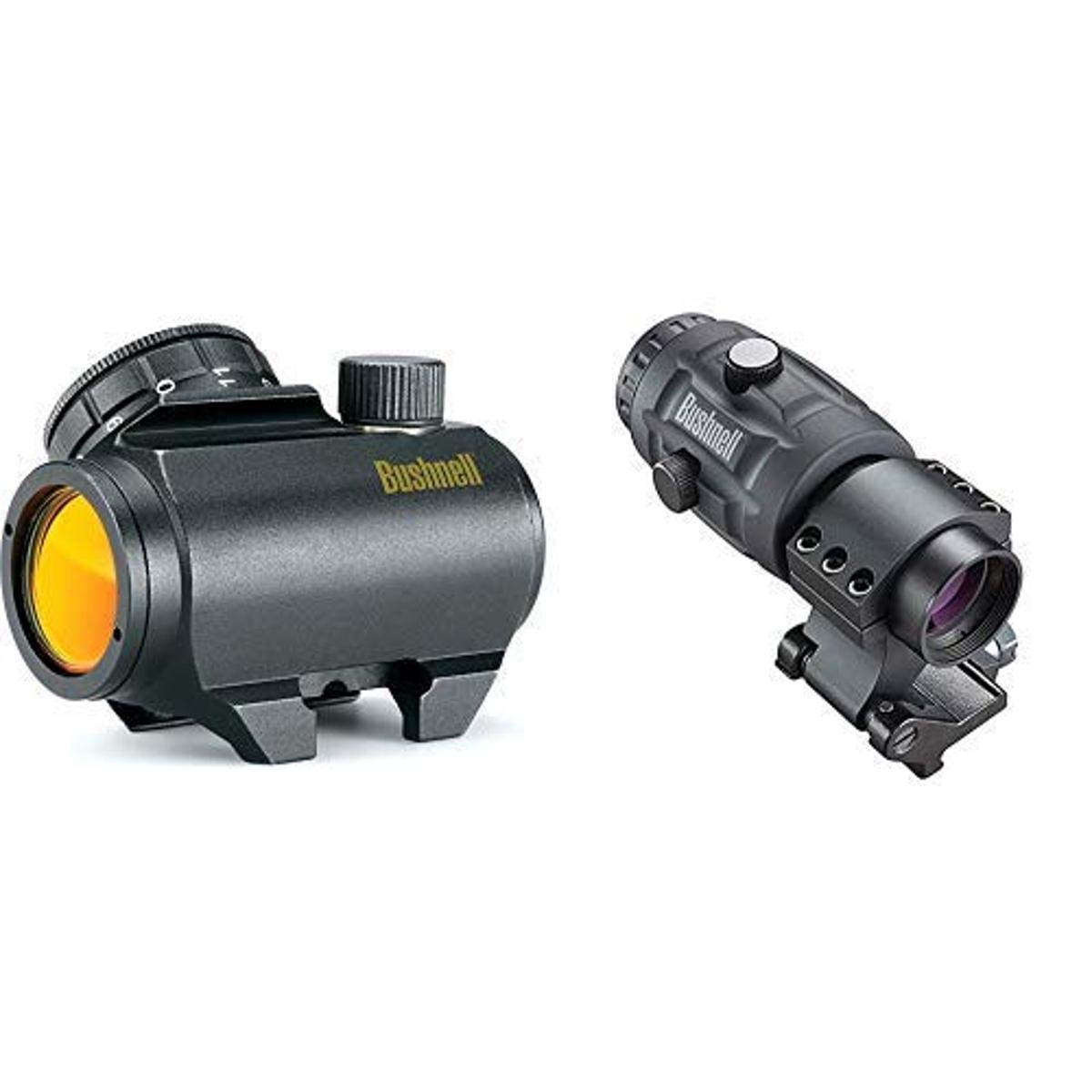 Bushnell Trophy TRS-25 Red Dot Sight Riflescope, 1x25mm, Black Optics, 3X Magnifier, Matte Black