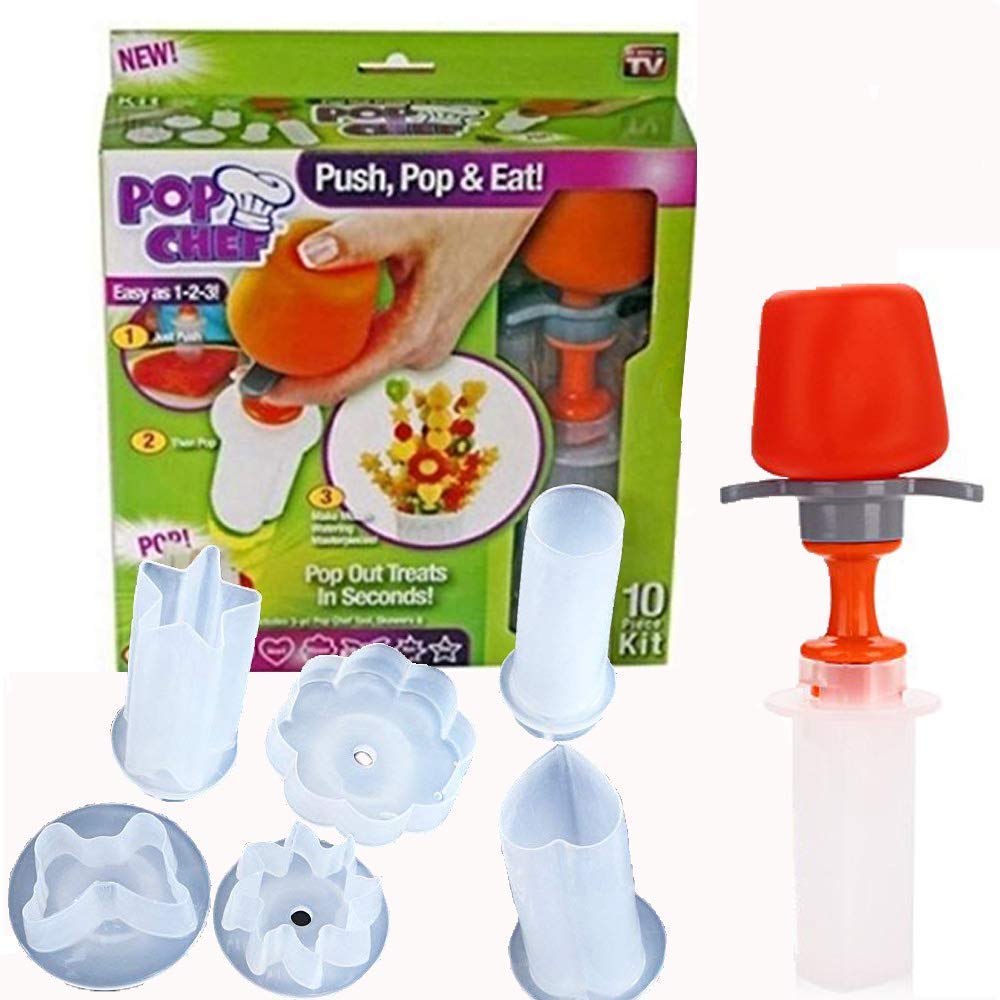 Creative Plastic Cake Cookie Vegetable Fruit Shape Cutter Slicer Veggie Mold Set/Fruit and Vegetable Shape Cutter-Fruit Decorating Tools-Fruit Slicer Set-Pop Chef Fruit Cutter-Cookie DIY Decorating to