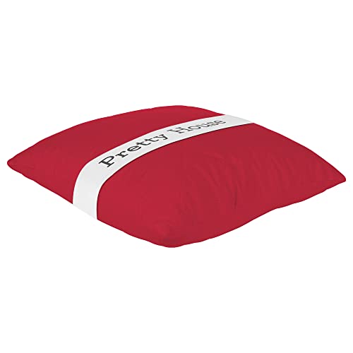Pretty House Throw Pillow Filled Cushions, Set of 2 Light Weight Red Throw Cushions, 16 x 16 inches Decorative Throw Pillow for Couch/Bed, Soft Aesthetic Pillows with Quilted Fabric
