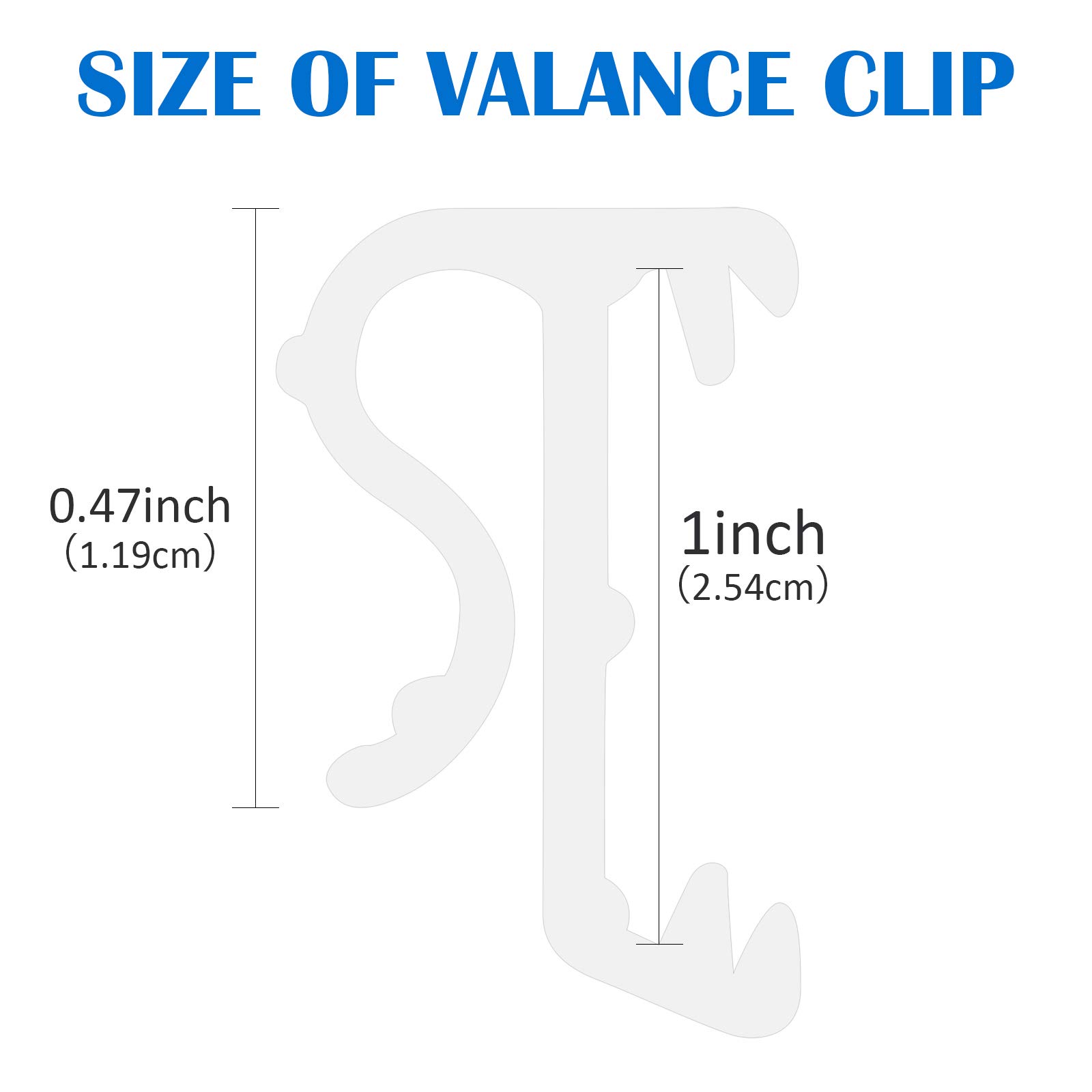 Blind Valance Clips 1 Inch Window Blind Clips Hidden Valance Clips White Plastic Valance Clips Window Valance Clips (12)