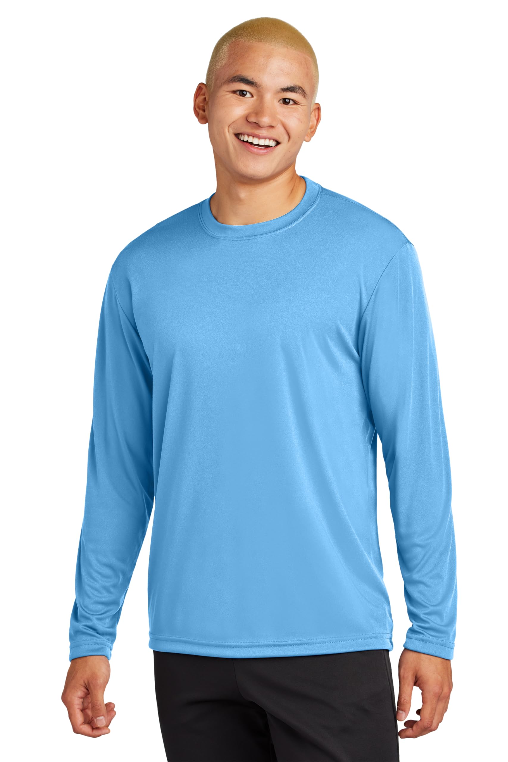 Clothe Co. Long Sleeve Workout Shirts for Men, Dry Fit Shirts for Men, Long Sleeve Gym Shirts Men (Available in Big & Tall), M, Carolina Blue
