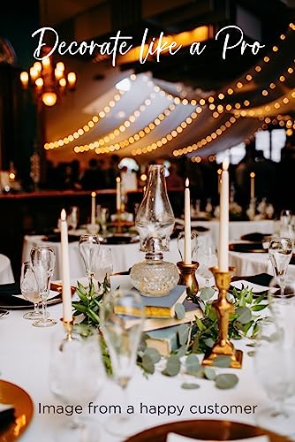 Enchanted Spaces Set of 10 Daily Timer Flameless LED Ivory 10" Taper Candles with Realistic Black Wick, Daily Timer Remote Control and 20 AA Batteries, Candle Holders NOT Included