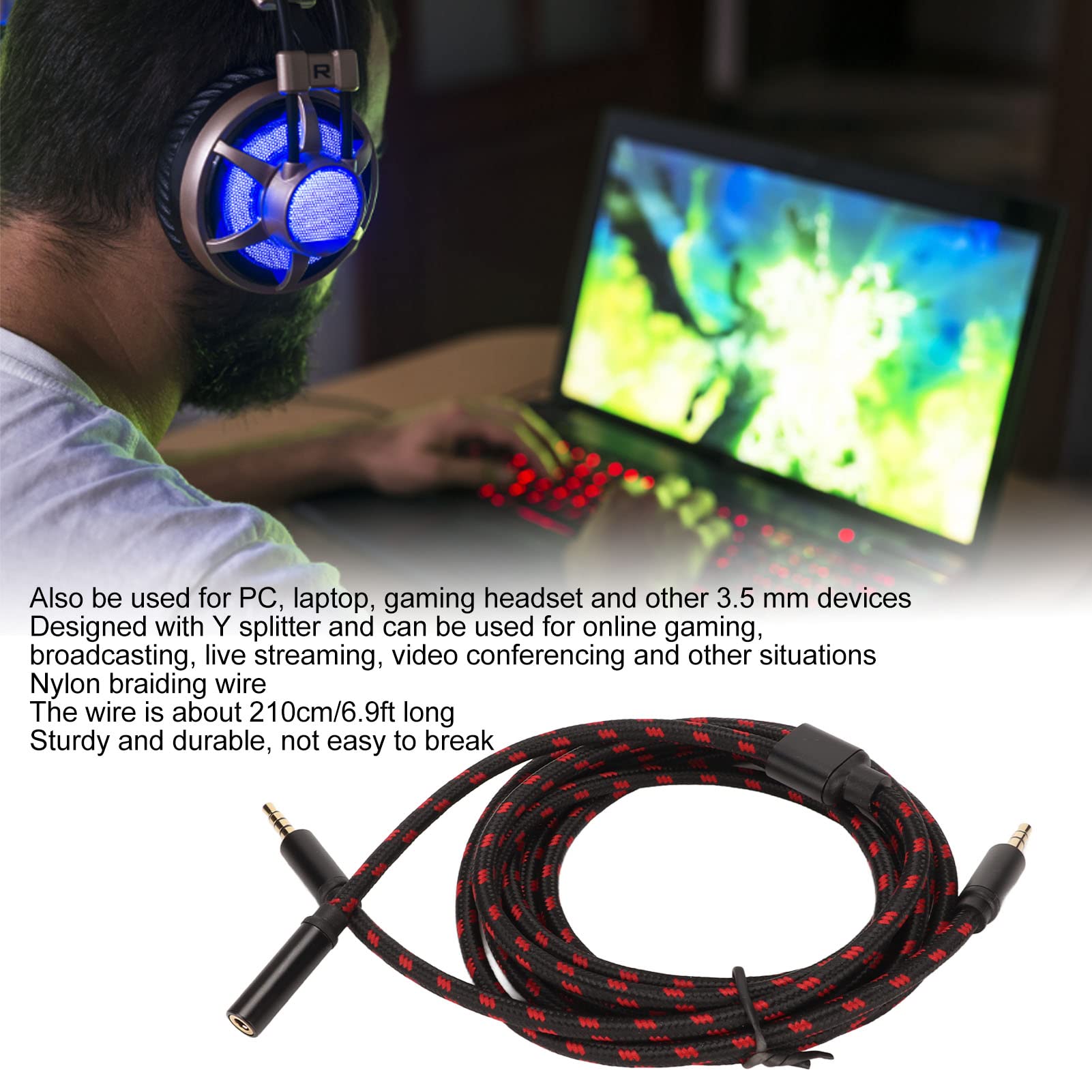Chat Adapter Cable, Chat Link Cable Replacement Stranded Wire Extension Plug and Play for HD60 S Online Gaming for 4K 60 PRO for PC