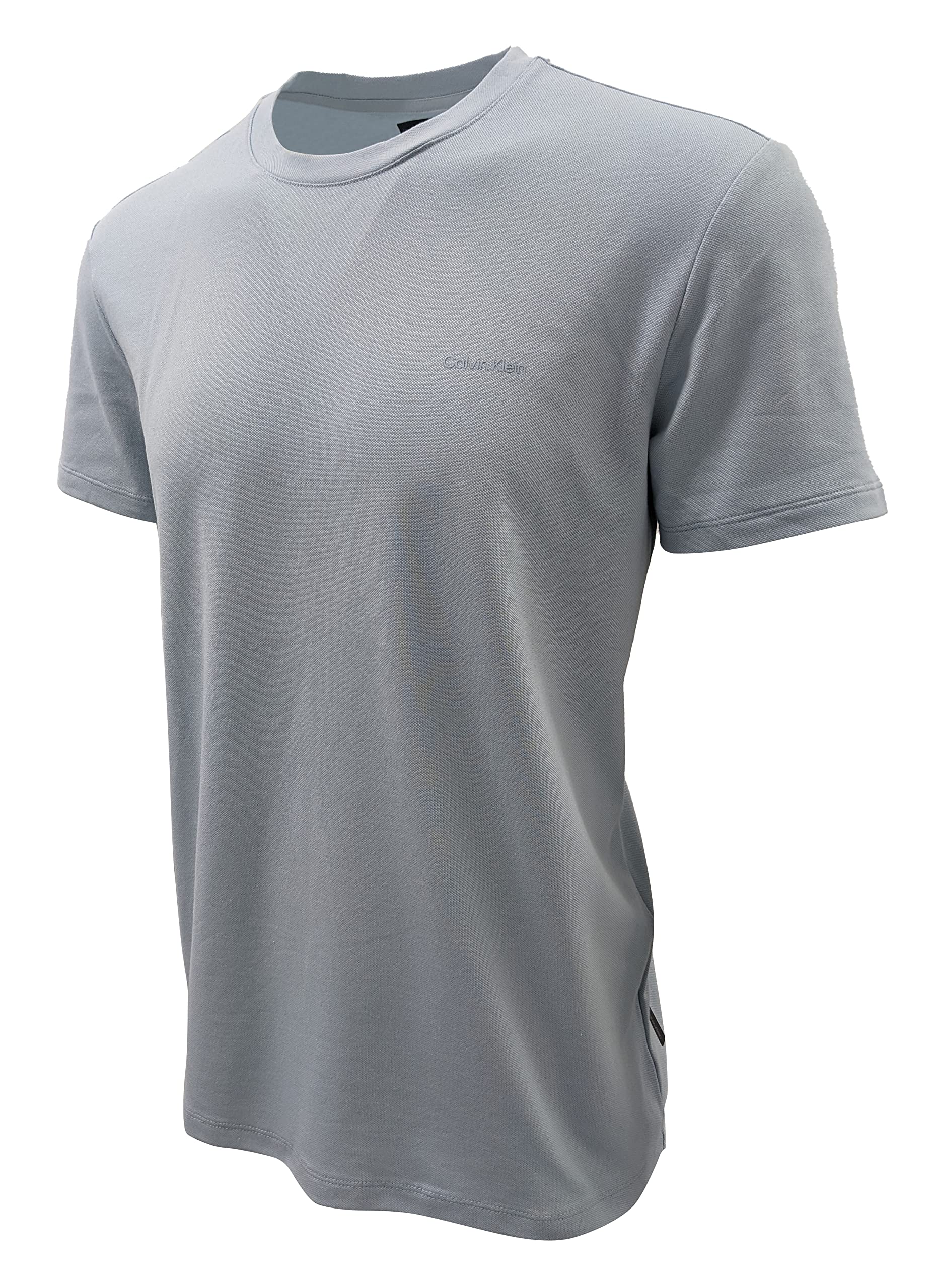 Calvin Klein Men's Tech Pique Crewneck T-Shirt (X-Large, Light Blue)