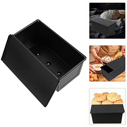 Healifty Pan with Lid Pullman Loaf Pan Carbon Steel Loaf Pan Toast Mold With Cover For Bakeware Bread, Baking Tools Bread Mold Toast For Oven Baking Pullman Loaf Broiler Pan for Oven
