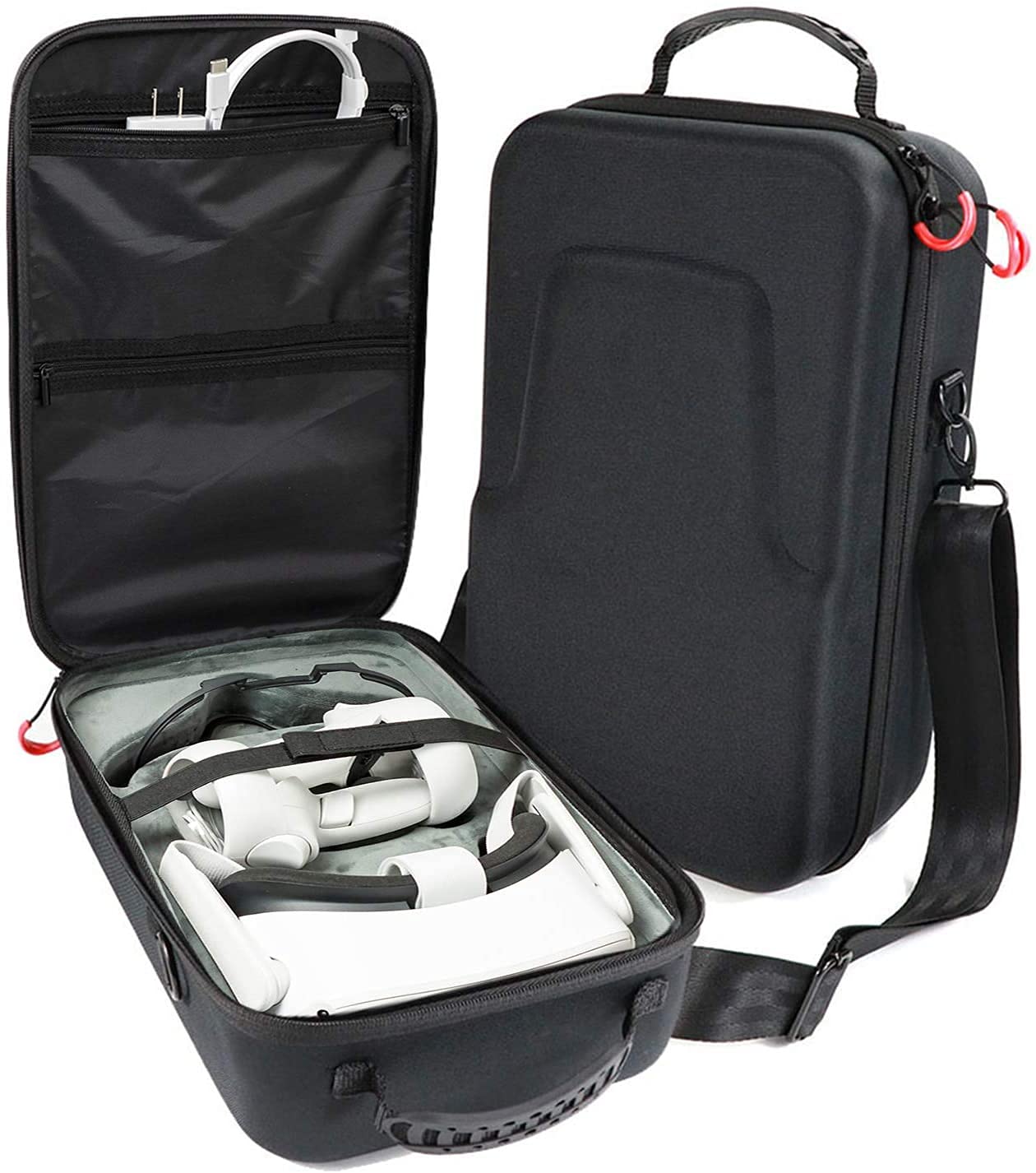 Casek Hard Travel Case for Oculus Quest 2 & Quest VR Gaming Headset and Controllers Accessories Waterproof Shockproof Carrying case