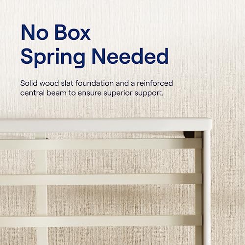 Nectar Bed Frame & Headboard - Linen - Full - 8 Inch Legs and Sturdy Wooden Slats for Support - Contemporary and Durable Upholstery - Holds Up to 700 Pounds - Easy Assembly