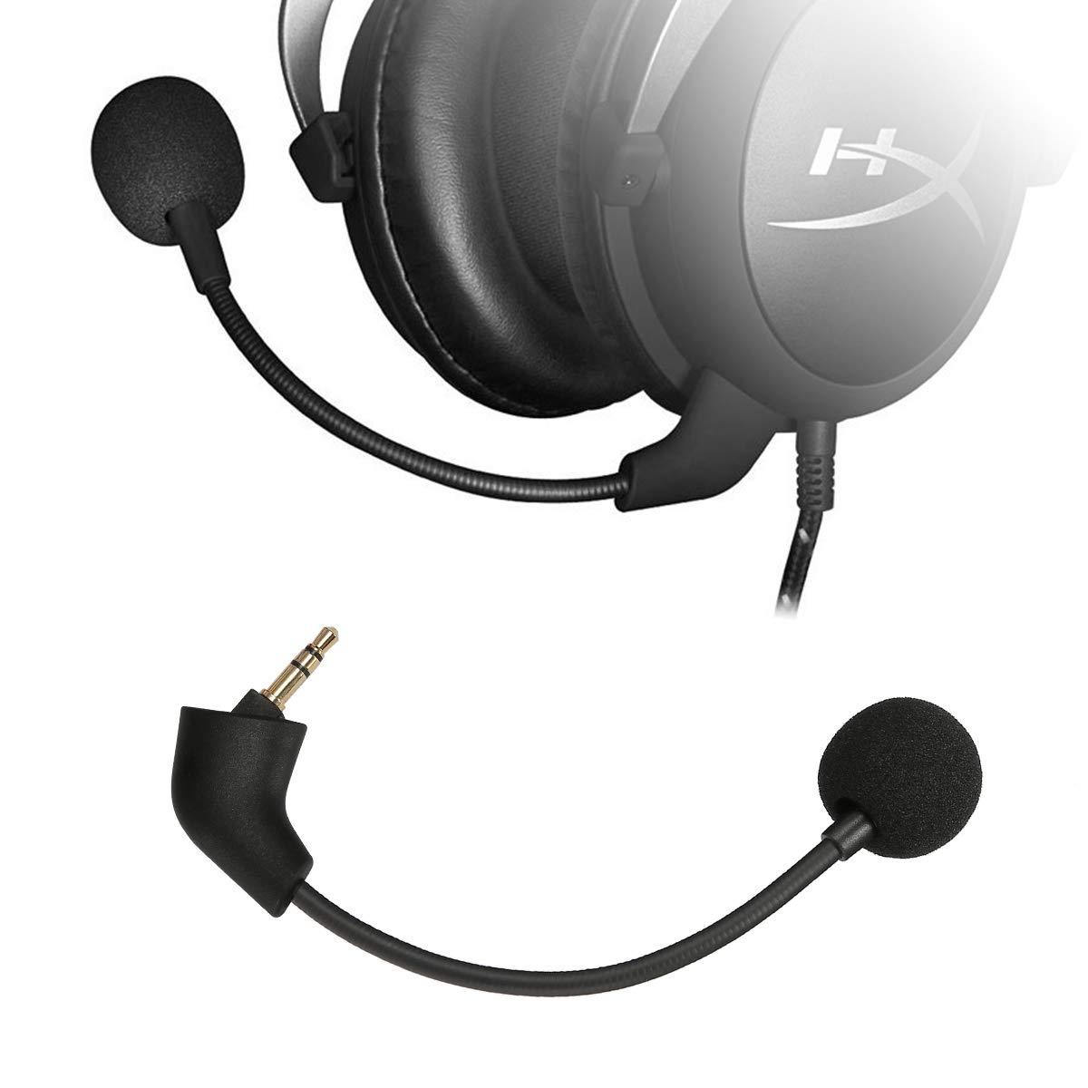 Ninge Black Replacement Mic-3.5mm Game Microphone Boom for Cloud 2 for CloudX I&II Core Cloud Sliver Gaming Headset Use with TIK tok