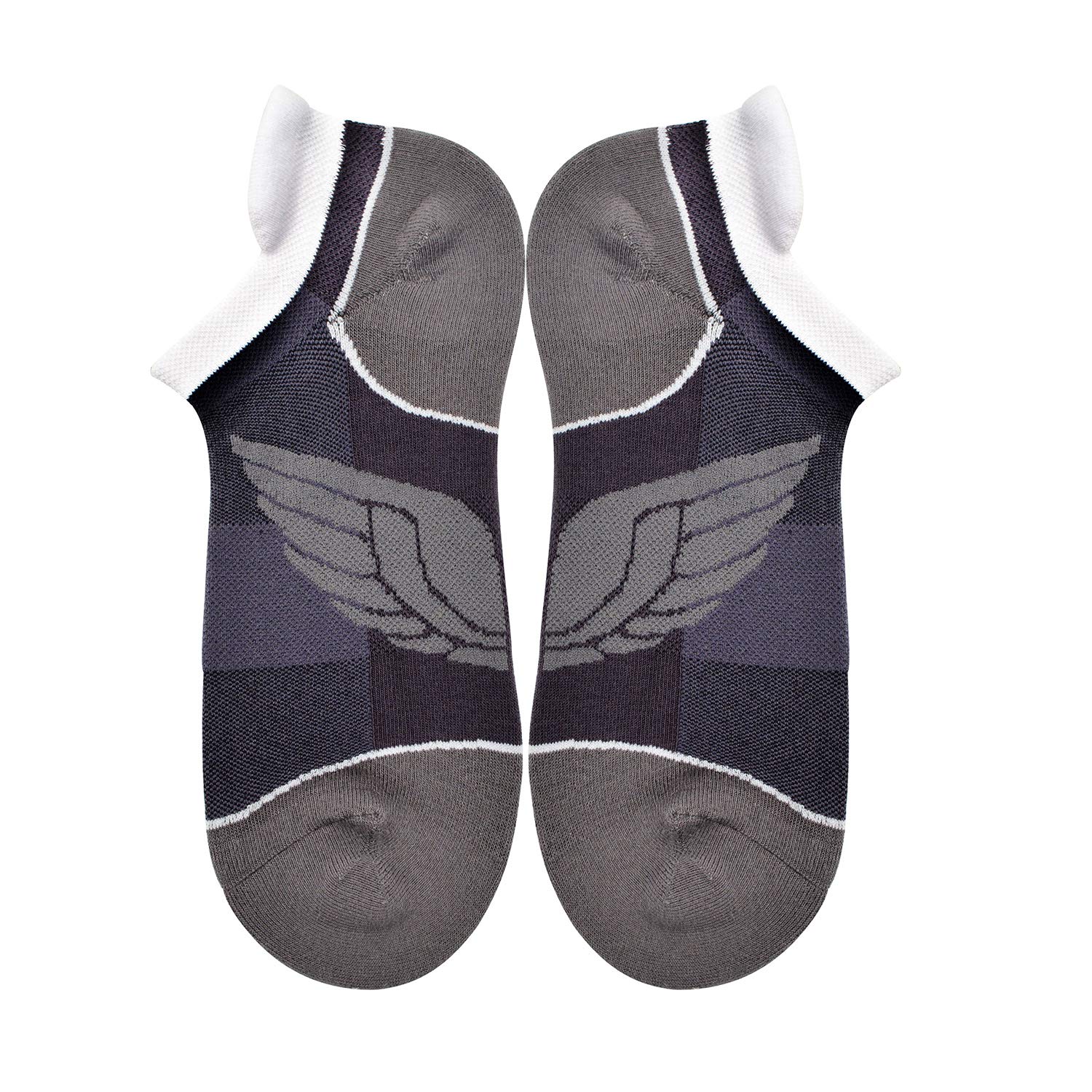 Busy Socks Men's Ankle Athletic Socks for Women, Veteran’s Day Anti Odor Low Cut Cycling Soft Gifts Socks for Runner 3 Pairs (Dark Grey, Large)