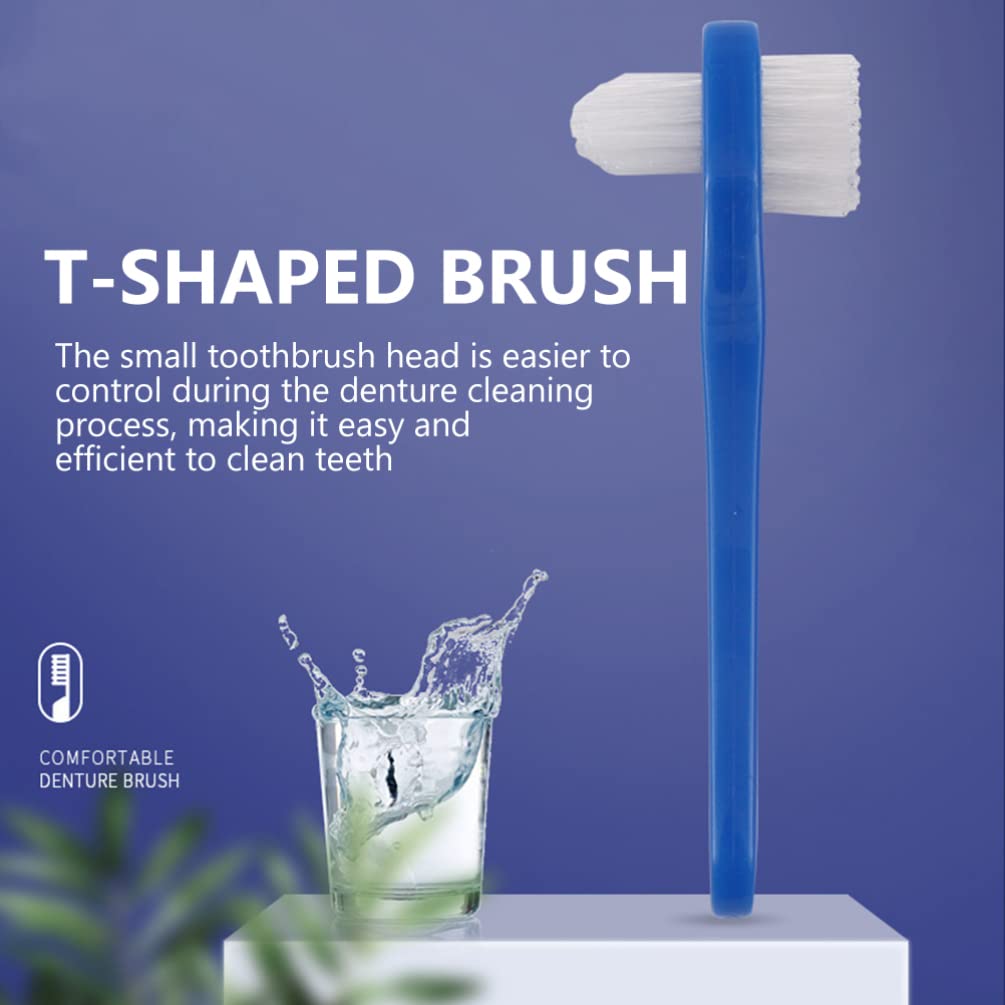 Denture Brush Denture Brush Toothbrush 3Pcs Denture Brush Dual Head Toothbrushes Hard Denture Cleaning Brush Denture Toothbrush Cleaning for False Teeth Cleaning Dental Brush