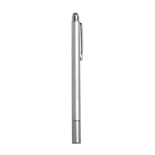 BoxWave Stylus Pen Compatible with Acer ConceptD 7 Ezel CC715-71-7163 (15.6 in) - DualTip Capacitive Stylus, Fiber Tip Disc Tip Capacitive Stylus Pen - Metallic Silver