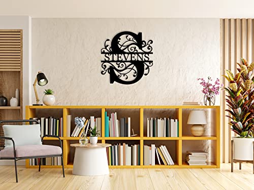 Personalized Family Name Sign, Personalized Metal Sign, Custom Metal Sign, Monogram Wall Decor, Personalized Last Name Sign, Split Letter Monogram Sign,housewarming gifts for new house