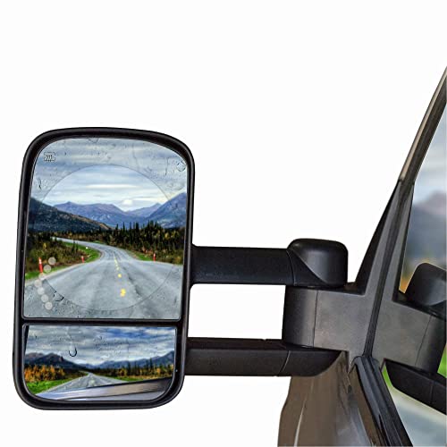 Heated Signal Telescoping Tow Mirror for Left Driver LH Side For 2007-2013 Chevrolet Silverado 1500 GMC Sierra 1500 For 2007-2014 GMC Sierra 2500 HD 3500 HD Chevrolet Silverado 2500 HD 3500 HD
