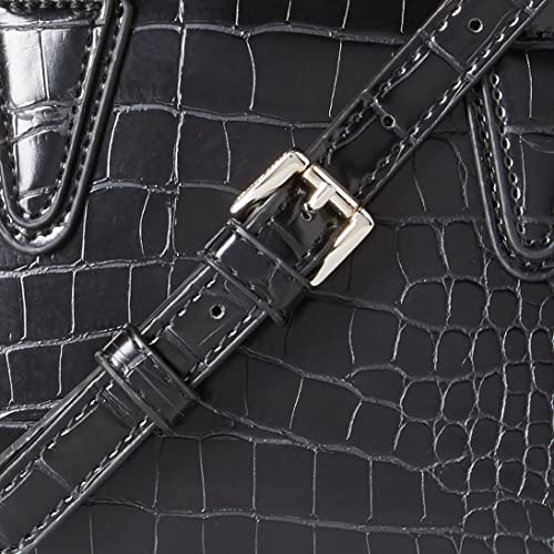 Steve Madden womens Steve Madden HOPEC Croco Crossbody, Black, One Size US