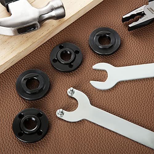 DIRBUY 12 pcs Angle Grinder Flange Nuts 5/8"-11, Suit for All 4-1/2" with 2 pcs Spanner, Angle Grinder Flange Replacement for Makita, Ryobi, Dewalt, Milwaukee, Craftsman
