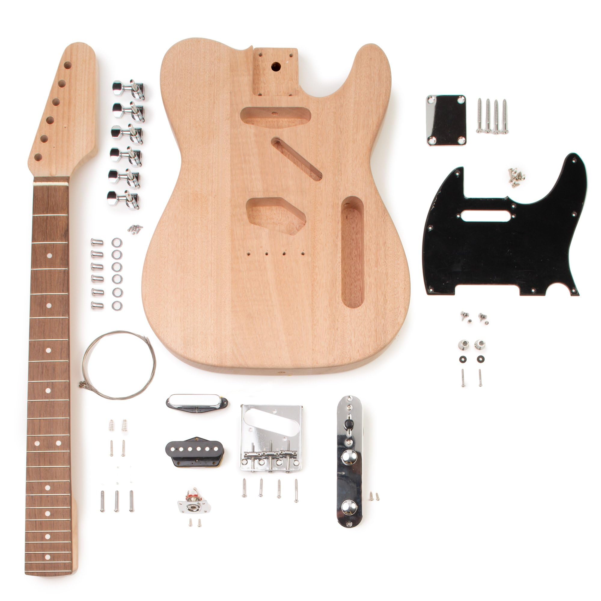 StewMac T-Style Tele DIY Build Your Own Electric Guitar Kit + ColorTone Blond Finishing Set (15282)