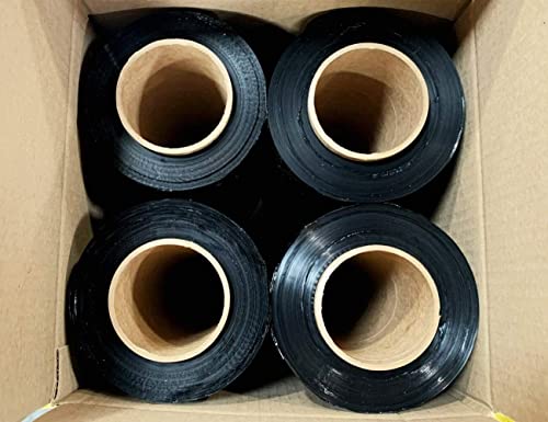 Direct Resources Stretch Wrap Industrial Strength 18 Inch Inch x 1000 Sq Ft - 80 Gauge Thick (20 Micron) Clear Cling Plastic Pallet Supplies | Durable Self - Adhering Packing Moving Packaging Shrink Film Rolls (Black, 4 Pack)