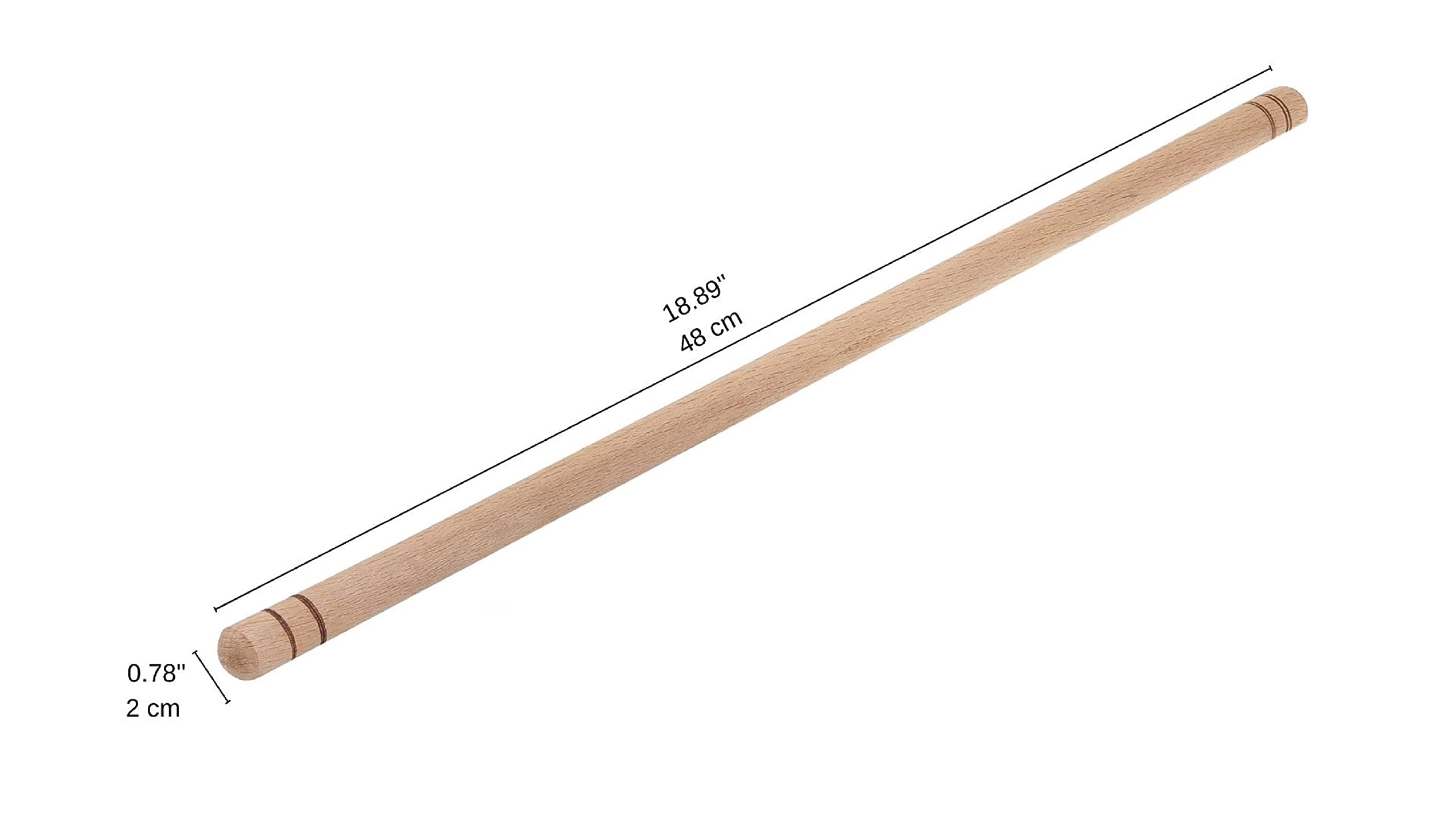 DESTALYA Wood Rolling Pin for Baking | 48 cm Wooden Roller for Dough Pastry Pizza Pasta Bread Cookie Pie Clay | Essential Kitchen Utensil