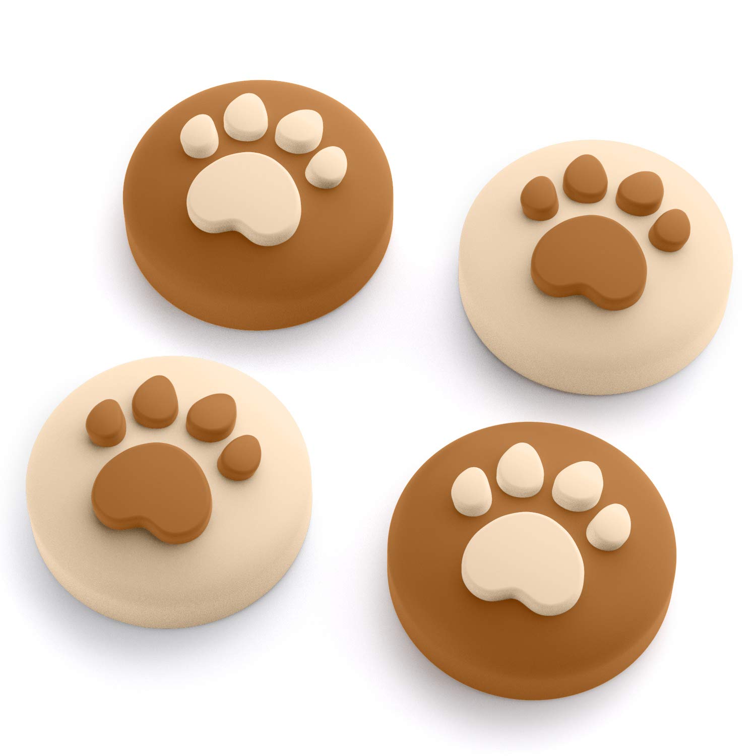 Cat Claw Design Thumb Grip Caps, Joystick Cap for Nintendo Switch & Lite, Soft Silicone Cover for Joy-Con Controller - Milk Tea Brown