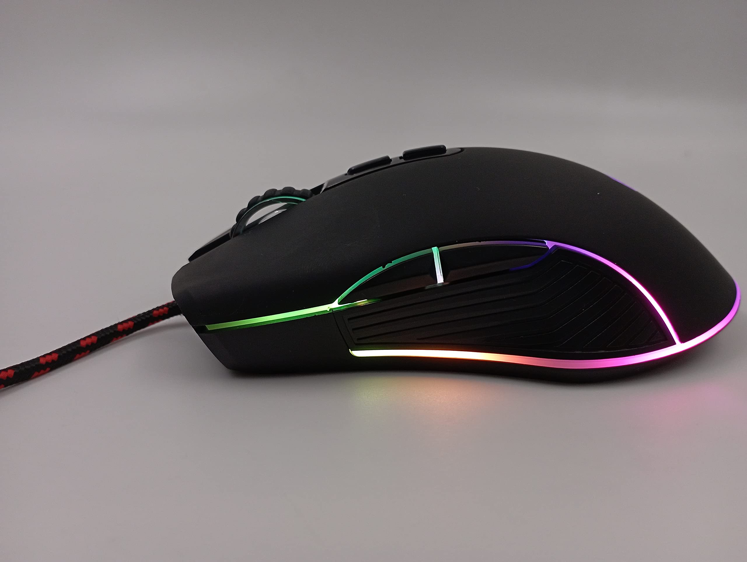 ELONTI Gaming Mouse - 8.0000 DPI Optical Sensor-Wired Mouse with 7 Programmable Buttons-Gaming Accessories for Pc Setup Windows 7 / 8 / 10 ve Mac OSX-FRISBY(GX26)-Black Mouse