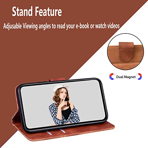 IVY Realme 7 Pro Case for Realme 7 Pro,[Butterfly][Flip Kickstand][Magnetic Buckle][Skin Touch Feeling] Wallet Case for Oppo Realme 7 Pro Case - Brown