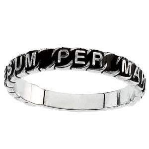 Bonyak Jewelry To Jesus Through Mary Total Consecration Ring in Sterling Silver - Size 7