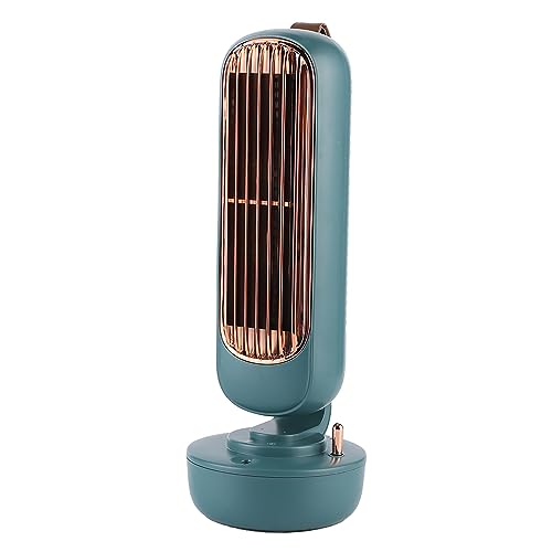 Pssopp Table Fans,Desk Fan, Bladeless Mute Desktop Spraying Fans with USB Charging Portable Mini Vintage Tower Shape Humidification Table Fan for Office Home (Green)