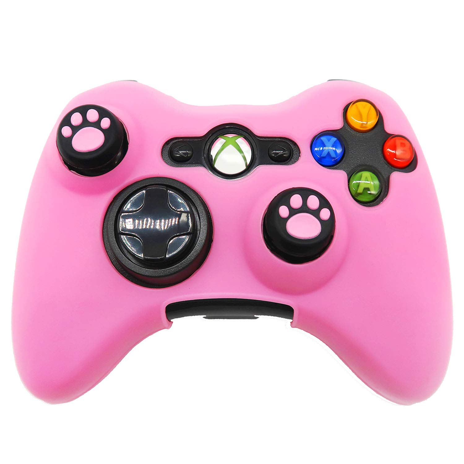 BRHE Cool Silicone Protector Cover Case Anti-Slip Soft Comfort for Xbox 360 Controller Skin (Pink)