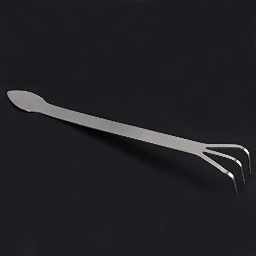 Gardening Rake, 2 in 1 Stainless Steel 3-Prong Loosen Soil Bonsai Tree Gardening Tool Root Rake and Spatula Patio Lawn Garden