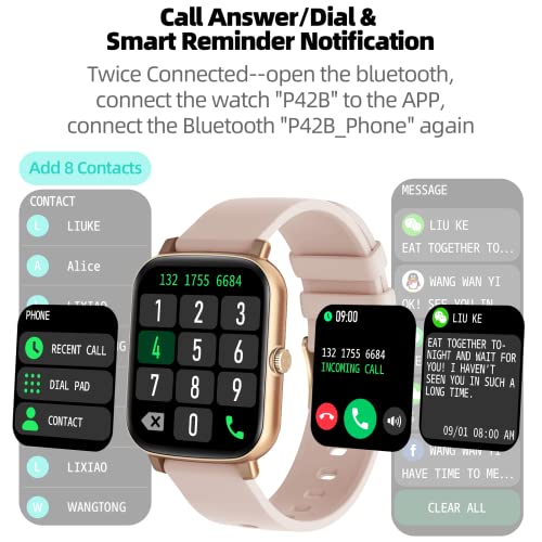 MVEFOIT Two Watches - 1.7'' Phone Smart Watch Answer/Make Calls, Fitness Watch with AI Control Call/Text, Android Smart Watch for iPhone Compatible, Full Touch Smartwatch for Women Men