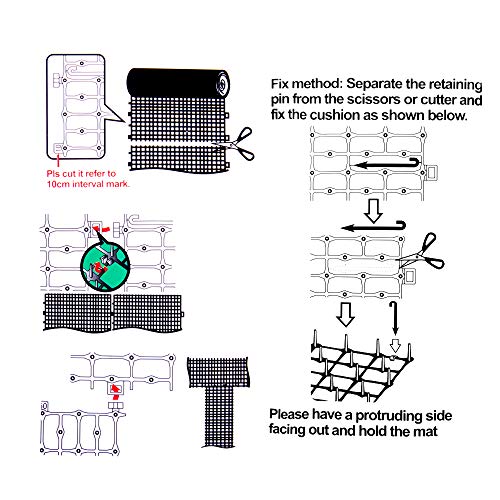 Gardentisan Scat Mat for Cats with Petsafe Plastic Spikes Large Indoor Outdoor Cat Scat Mat 78"x11"