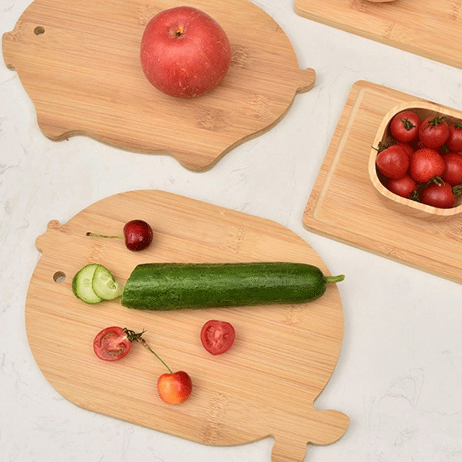 DEPILA Multifunctional Cutting Boards Creative Wood Cutting Board for Food Bamboo Chopping Board Block Pizza Sushi Bread Fruit Tray Kitchen Tools Tray (Color : A)